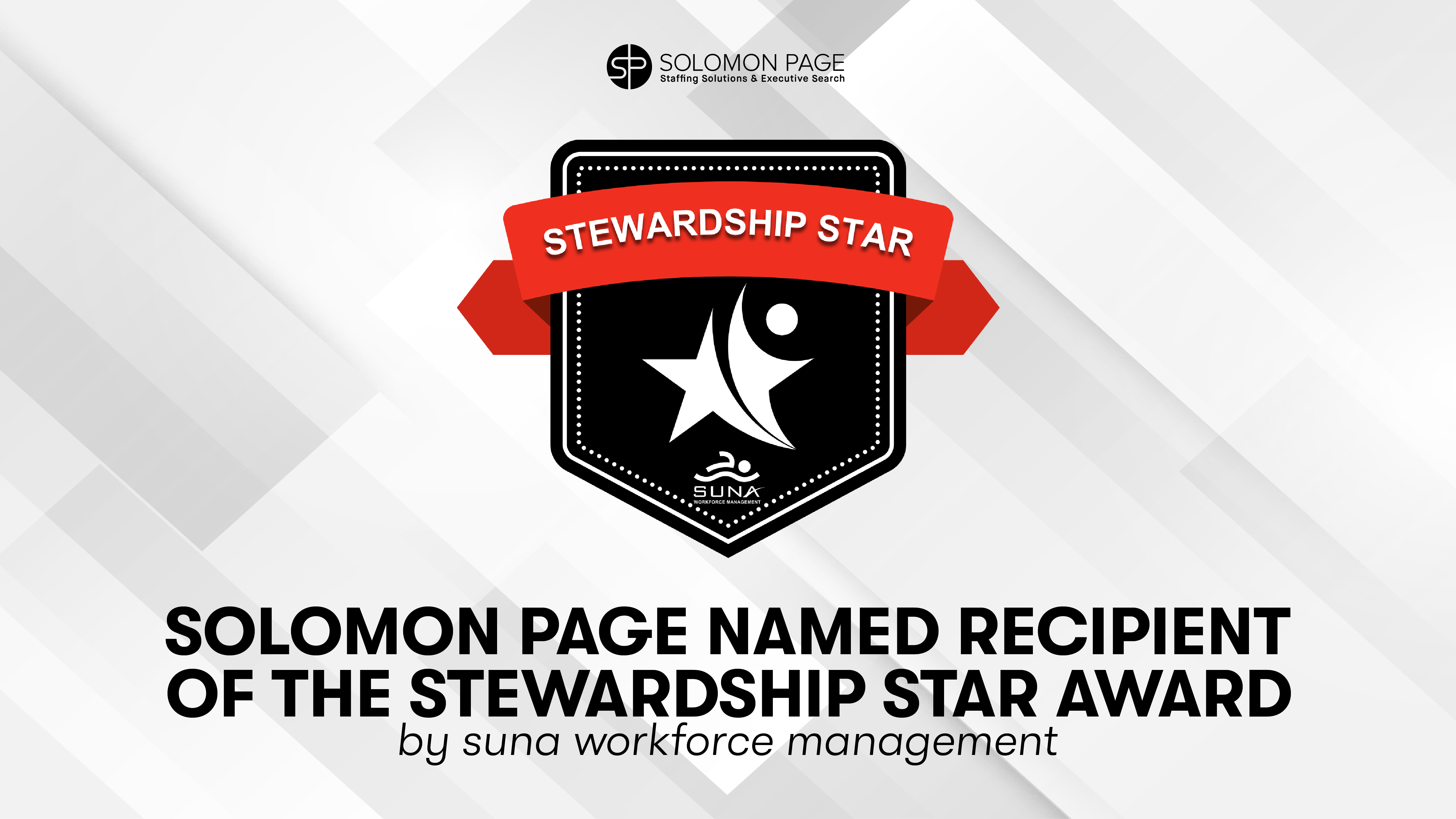 Suna Workforce Management Names Solomon Page a Recipient of the Stewardship Star Award